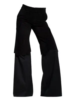 HEDARE Sklar Suede Flared Trousers - Black