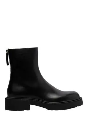 THE ROW Nobilis Fast Leather Ankle Boots - Black