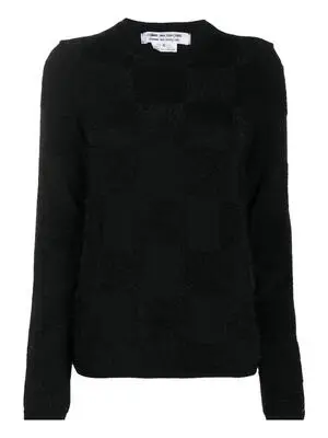 Comme Des Garçons Textured Square Knit Jumper - Black