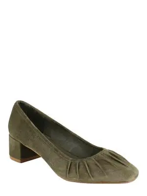 Splendid Jade Suede Block Heel Pump - Olive