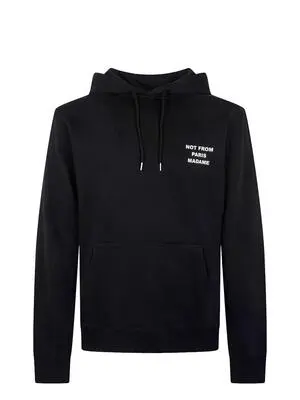 Drole De Monsieur Not From Paris Madame Slogan Hoodie - Black