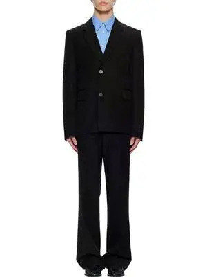 WOOYOUNGMI Single-breasted Long-sleeve Blazer - Black