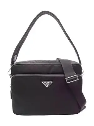Prada 2020s Tessuto Saffiano Shoulder Bag - Black
