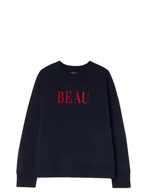 Whistles Logo-embroidered Cotton Sweatshirt - Navy