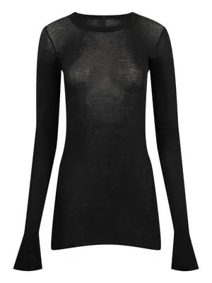 Rick Owens RICK OWENS Ribbed Long Sleeve T-Shirt Black