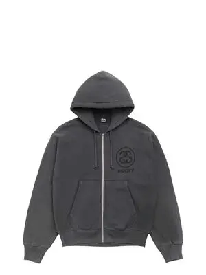 StÜssy Link Sport Zip Hoodie Garment Dyed 'faded - Black