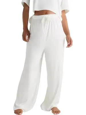 Quince Smooth Stretch Maternity Wide Leg Lounge Pants Ivory