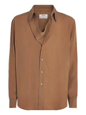 SYSTEM Triangular Panel Shirt - Brown