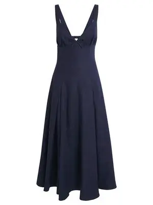 Faithfull The Brand Adalee Linen Midi Dress - Navy