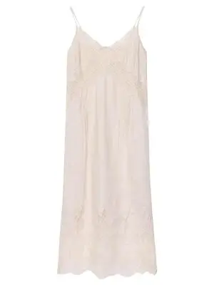 ALLSAINTS AllSaints Samia Linen And Lace Midi Dress White
