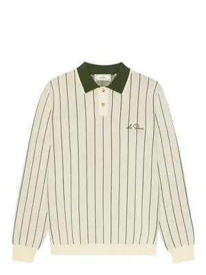 LES DEUX Cotton Knit Polo Sweater - Ivory