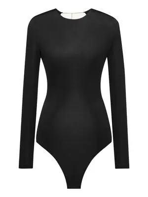 Saint Laurent SAINT LAURENT Cassandre Clasp Crewneck Bodysuit Nero