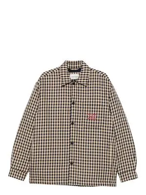 Drole De Monsieur Cotton Shirt With Contrast Lining - Beige