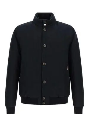 MOORER Technical Short Coat With Stretch Protection - Navy