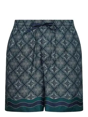 Casablanca Radiating Silk Twill Shorts - Green