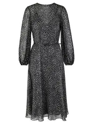 Max Mara Printed Chiffon Long Dress - Black