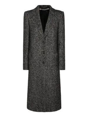 Tagliatore Amanda Herringbone Coat - Black
