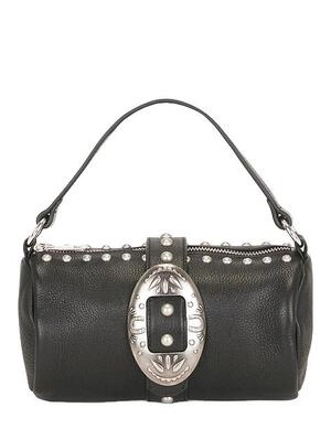 UNDERSTATED LEATHER Mini Buckle Handbag - Black