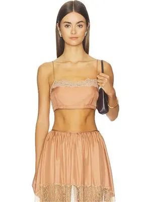 Ulla Johnson Leiko Lace Bralette In Brown - Macaroon
