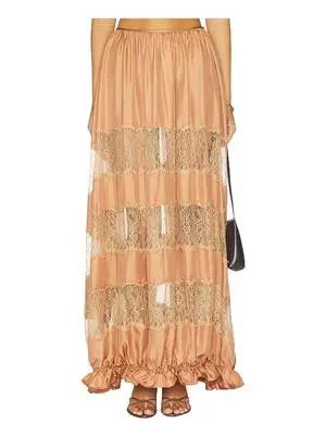 Ulla Johnson Chantal Silk Midi Skirt - Macaroon