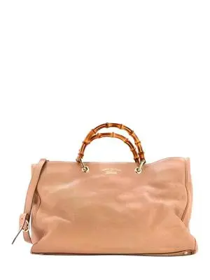 Gucci GUCCI Leather Large Tote Bag Neutrals