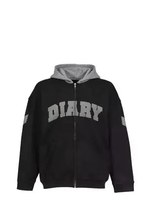DIARY 1999 Logo-print Zip-up Hoodie - Black