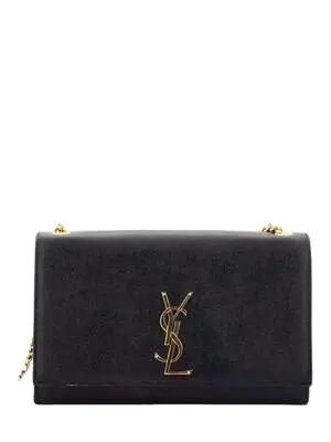 Saint Laurent Classic Monogram Grainy Leather Medium Crossbody Bag - Black
