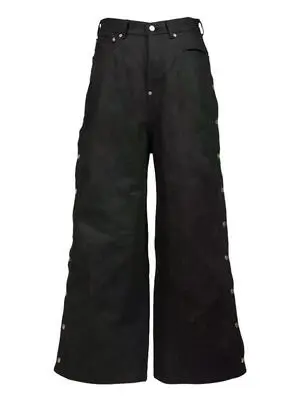 RIVET & HIDE Side-snap Baggy Jeans - Black