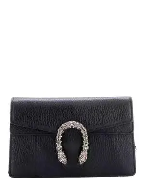 Gucci Gucci Dionysus Bag Leather Super Mini Crossbody Bag Black
