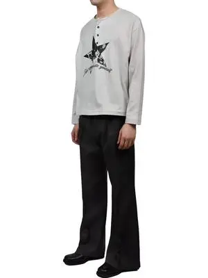 CEDARWOOD Graphic-print Long-sleeve T-shirt - Grey