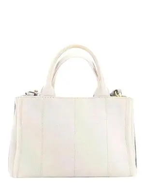 Prada Prada Canapa Convertible Canvas Mini Tote Bag Neutrals