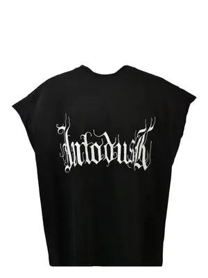 INTODUSK Blackletter Logo-print Cut-off T-shirt - Black