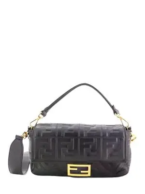 FENDI Fendi Zucca Embossed Leather Crossbody Bag
