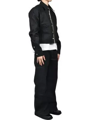 RIVET & HIDE Cropped Trucker Jacket - Black