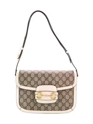 GUCCI GUCCI Horsebit 1955 GG Coated Canvas Small Shoulder Bag