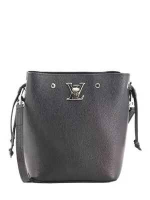LOUIS VUITTON Lockme Leather Nano Bucket Bags - Black