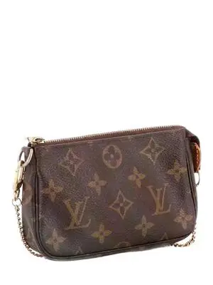 LOUIS VUITTON LOUIS VUITTON Monogram Mini Pochette Clutch Brown