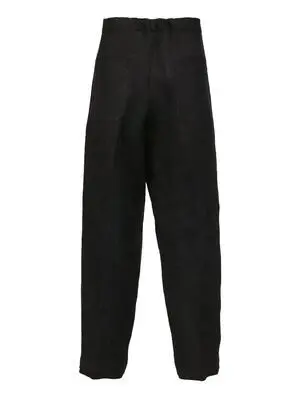 BIBLIOTHERK Wide-leg Frayed-hem Trousers - Black
