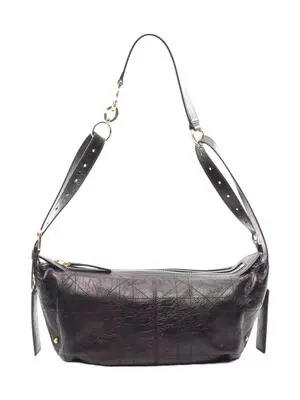 Dior Crinkled Calfskin Macrocannage D-journey Shoulder Bag - Black