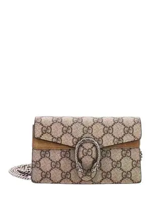Gucci Gucci Dionysus Bag GG Coated Canvas Super Mini Cross Body Bag Brown