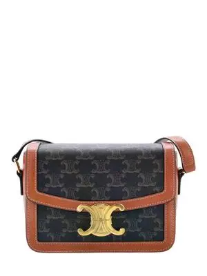 Celine Celine Triomphe Coated Canvas Teen Shoulder Bag Brown