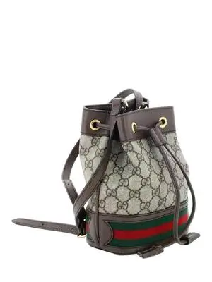 Gucci Ophidia Gg Coated Canvas Mini Bucket Bag - Brown