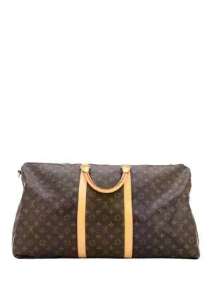 LOUIS VUITTON Keepall Bandouliere Monogram Canvas Travel Bag - Brown