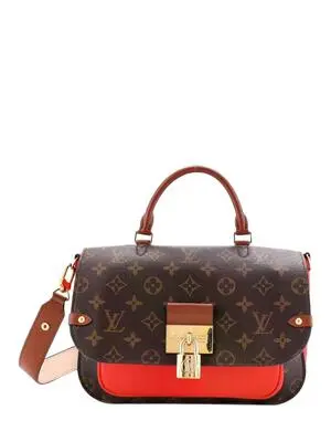 LOUIS VUITTON Louis Vuitton Vaugirard Handbag Monogram Canvas With Leather Satchel Red