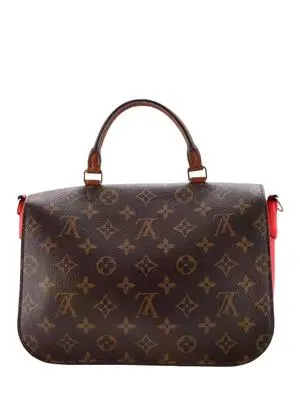 LOUIS VUITTON Vaugirard Handbag Monogram Canvas With Leather Satchel Red