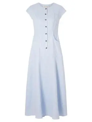 Saloni Sierra Linen Midi Dress - No