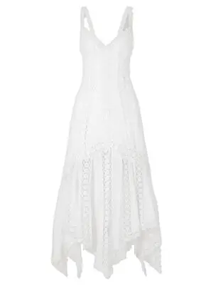 Charo Ruiz Ibiza Asymmetric Hem Midi Dress - White