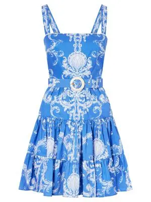 Borgo De Nor Printed Belted Cotton Mini Dress - No