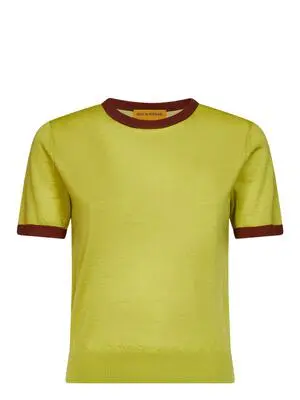 Guest In Residence GUEST IN RESIDENCE Contrast Trim Knitted Top Green
