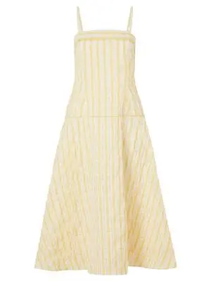 Rosie Assoulin Striped Seersucker Midi Dress - No
